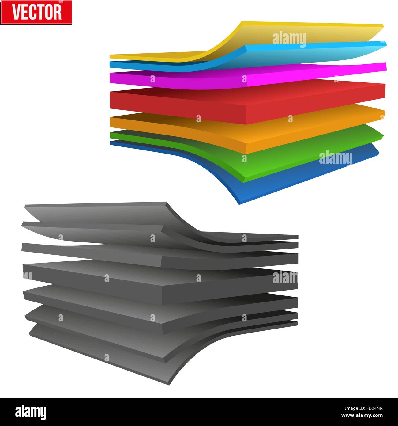 Technical illustration of a multilayer material Stock Vector Image ...