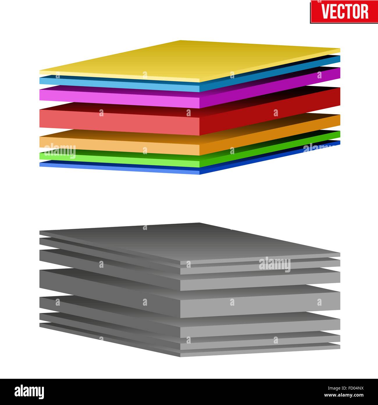 Technical illustration of a multilayer material Stock Vector Image ...