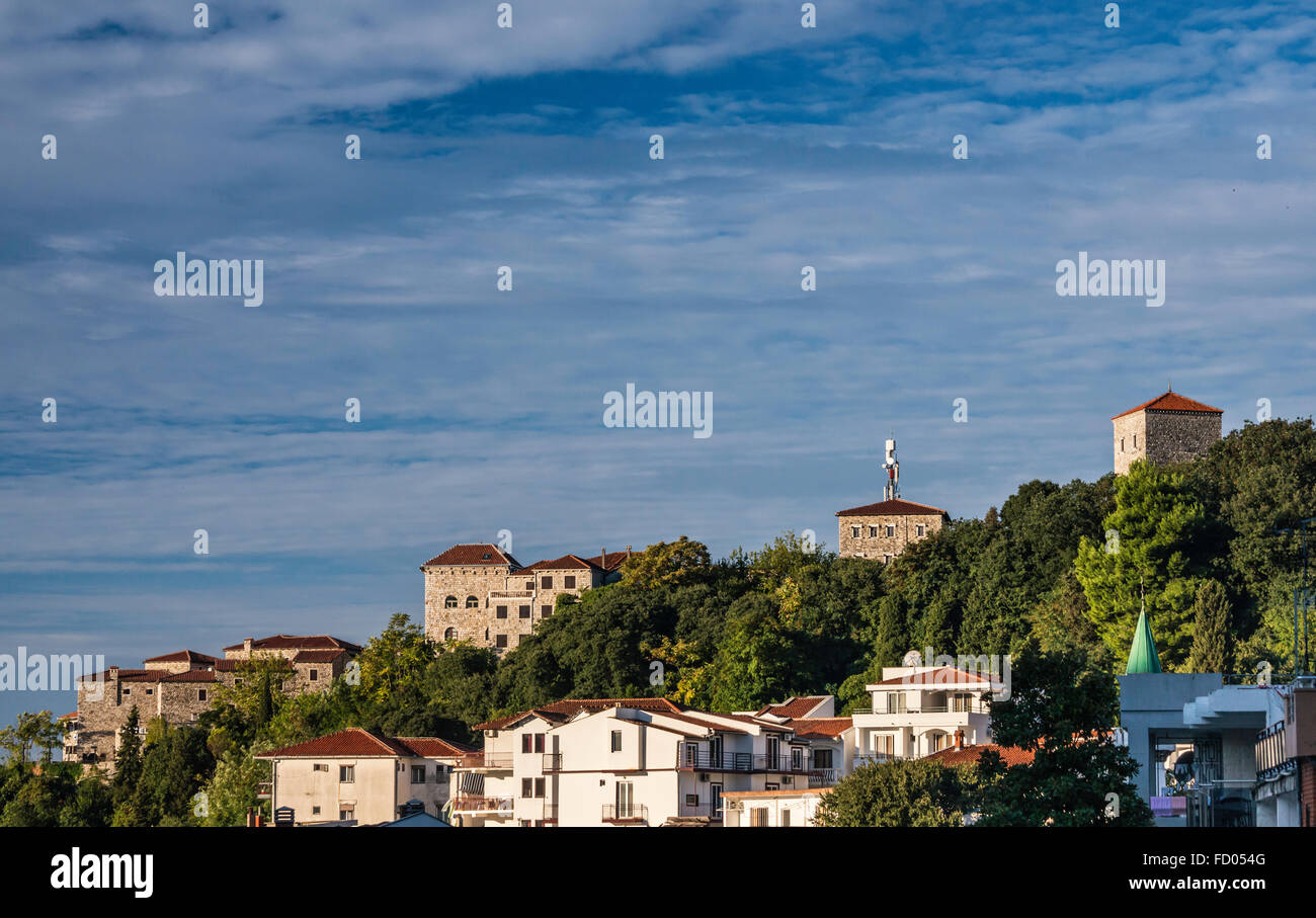 Ulcinj Castle aka Stari Grad (Old Town) over Ulcinj, Montenegro Stock ...