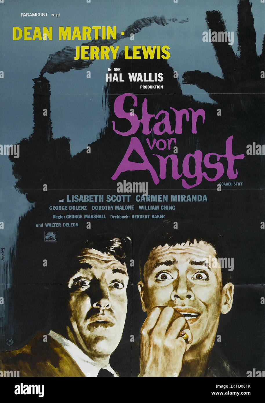 Scared Stiff (1953) - German Movie Poster Stock Photo - Alamy