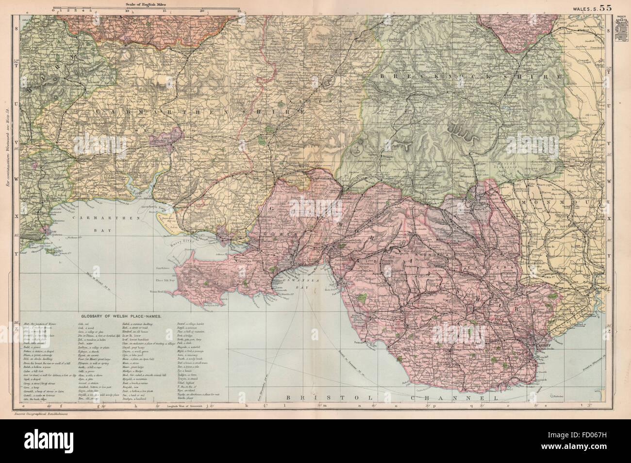 Glamorgan map hi-res stock photography and images - Alamy