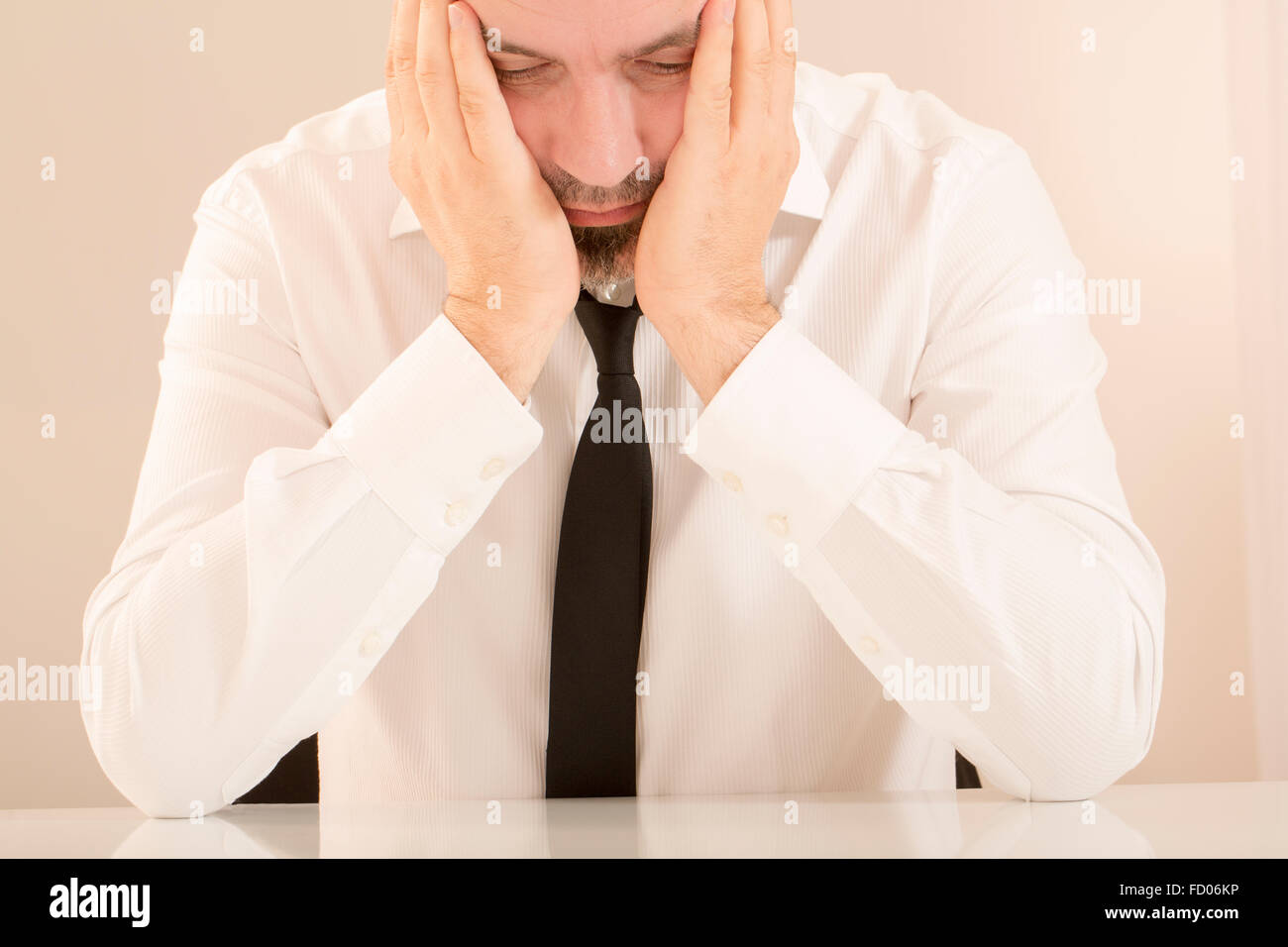 Office sales worker man overworked happy burn out tired Stock Photo - Alamy