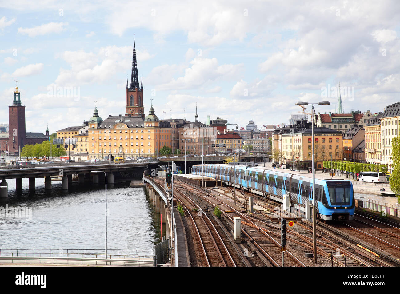 Stockholm and on-ground part of the subway line, Sweden Stock Photo - Alamy