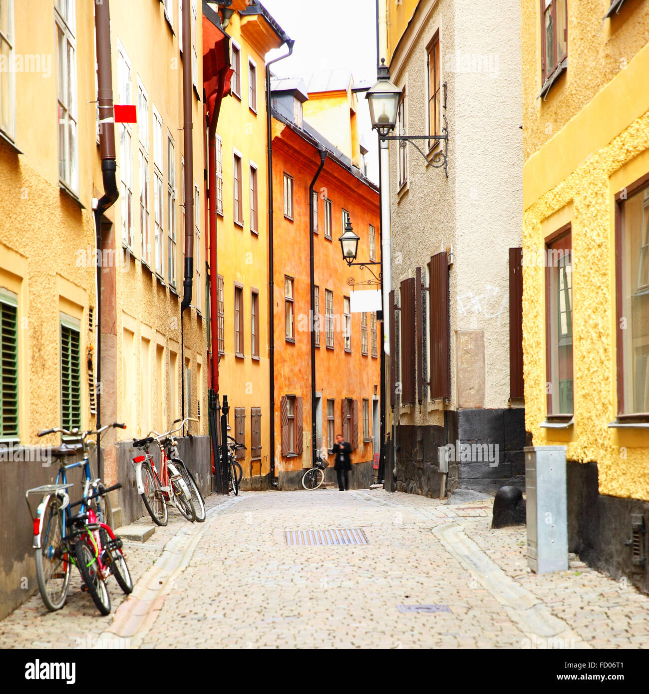 Old side street in Stockholm, Sweden Stock Photo - Alamy