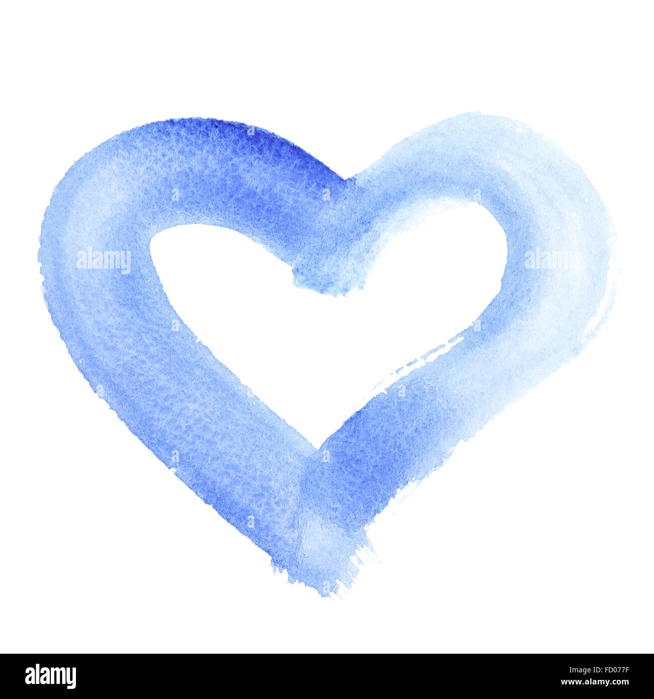 Blue watercolor heart isolated on the white background Stock Photo - Alamy