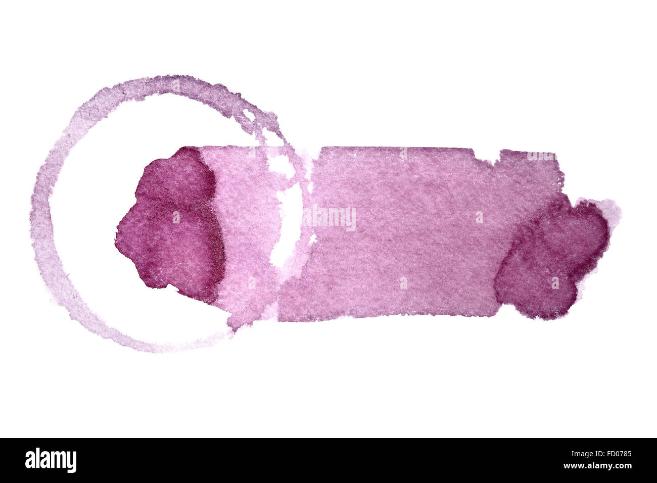 Stains of red wine isolated on white background (Used real red wine ...
