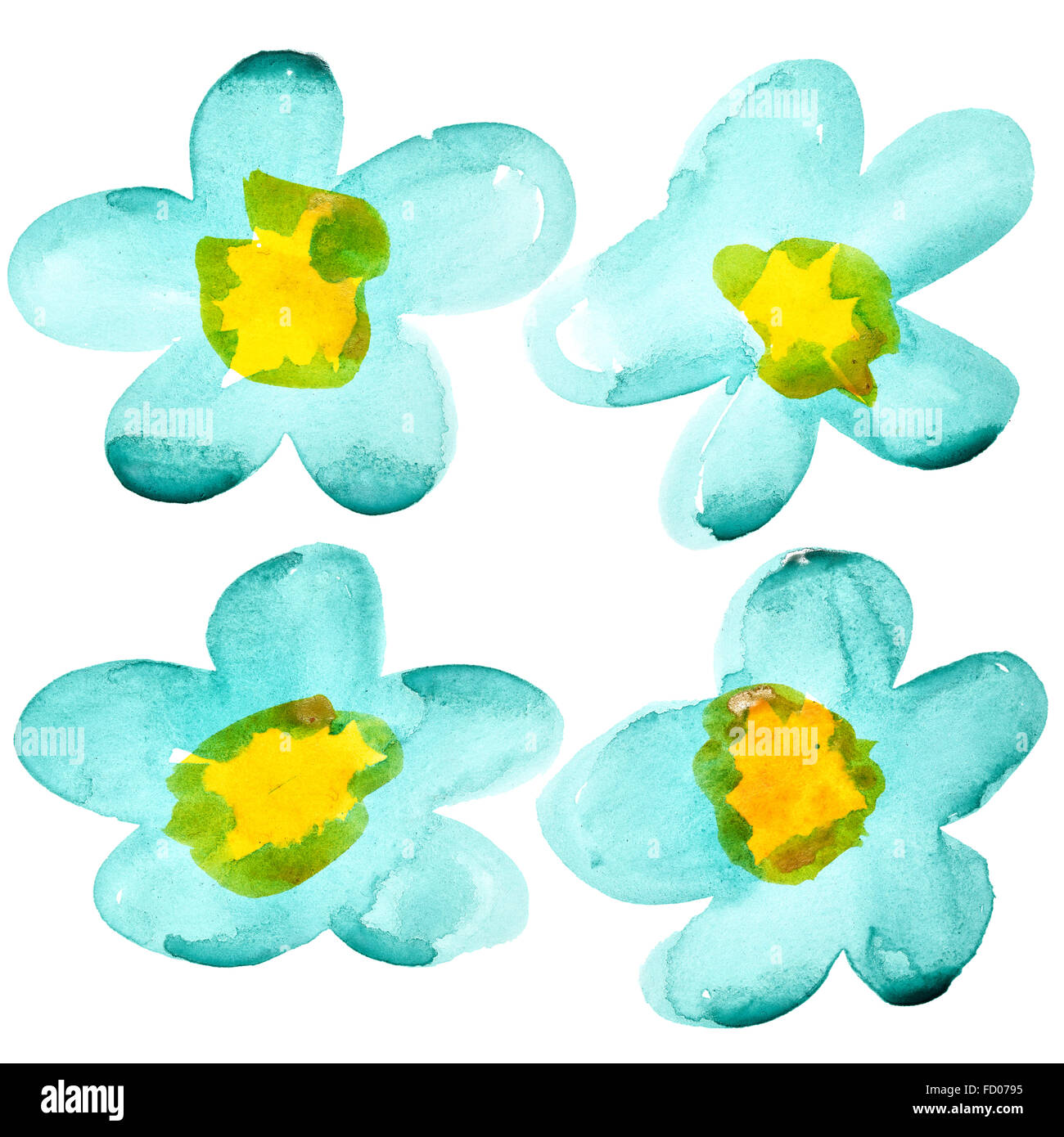 Yellow blue watercolor Cut Out Stock Images & Pictures - Alamy