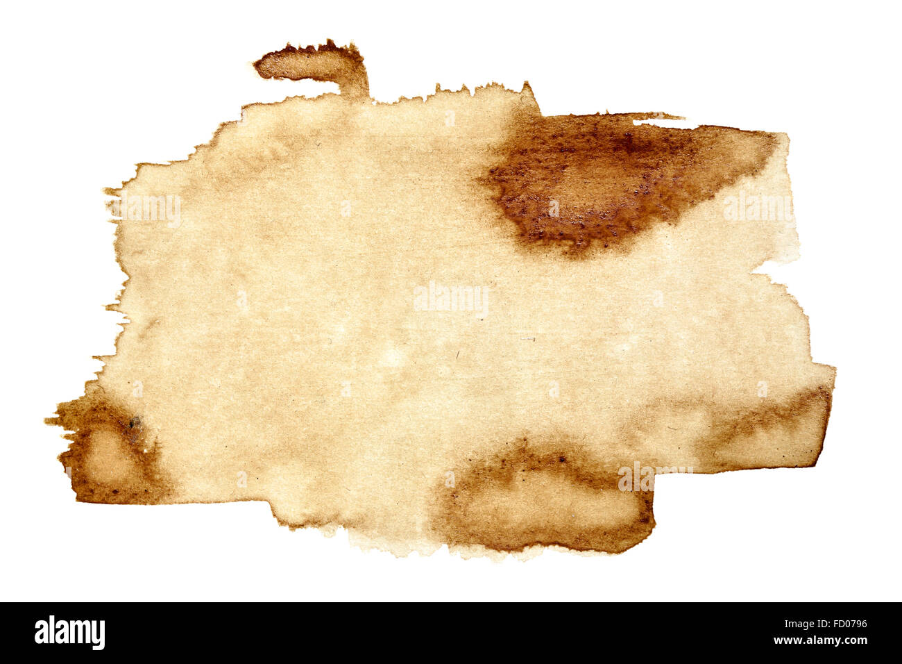 Coffee stain isolated on white background (Used real coffee) - space ...