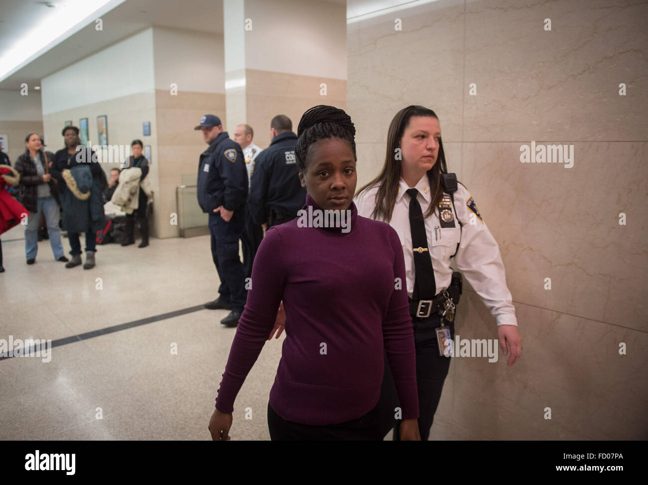 New York, NY, USA. 25th Jan, 2016. Akai Gurley's fiancee KIMBERLY ...