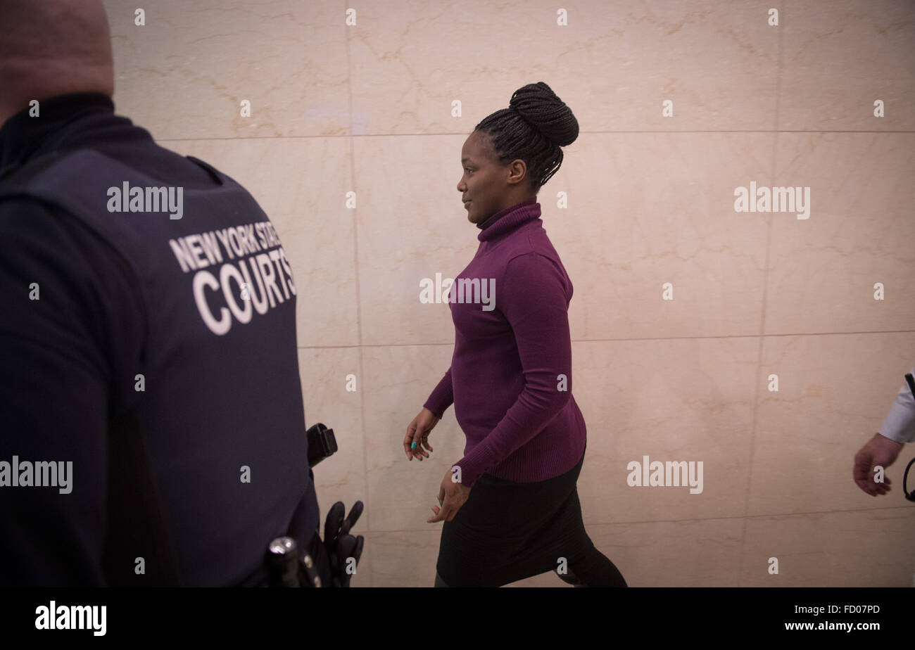 New York, NY, USA. 25th Jan, 2016. Akai Gurley's fiancee KIMBERLY ...