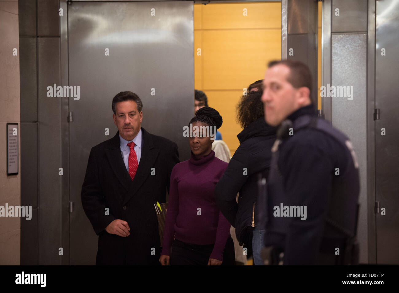 New York, NY, USA. 25th Jan, 2016. Akai Gurley's fiancee KIMBERLY ...