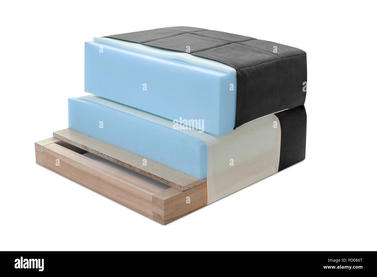 Cross section of sofa, armchair, mattress and upholstery - Open ...