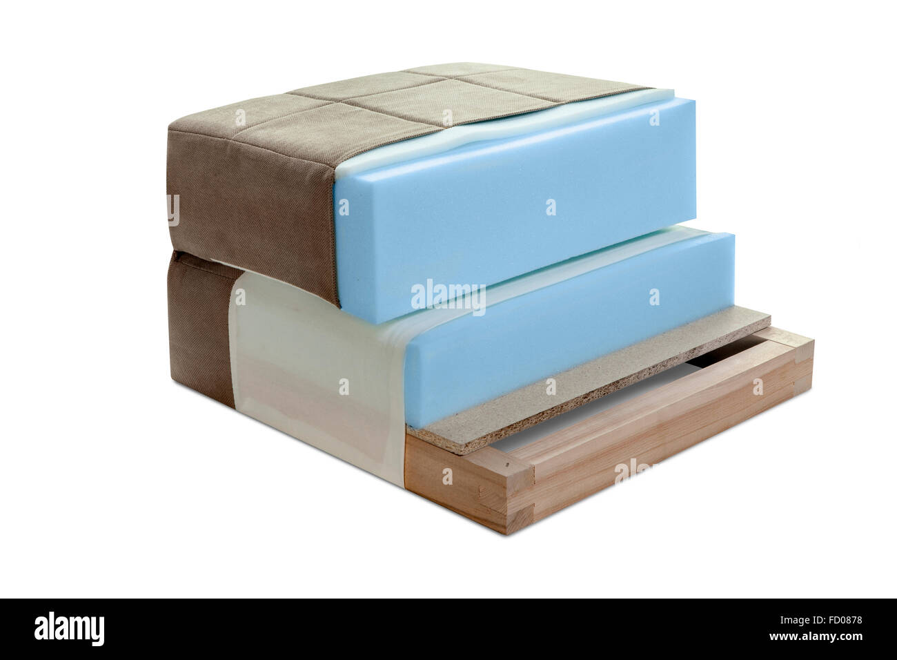 Cross section of sofa, armchair, mattress and upholstery - Open ...