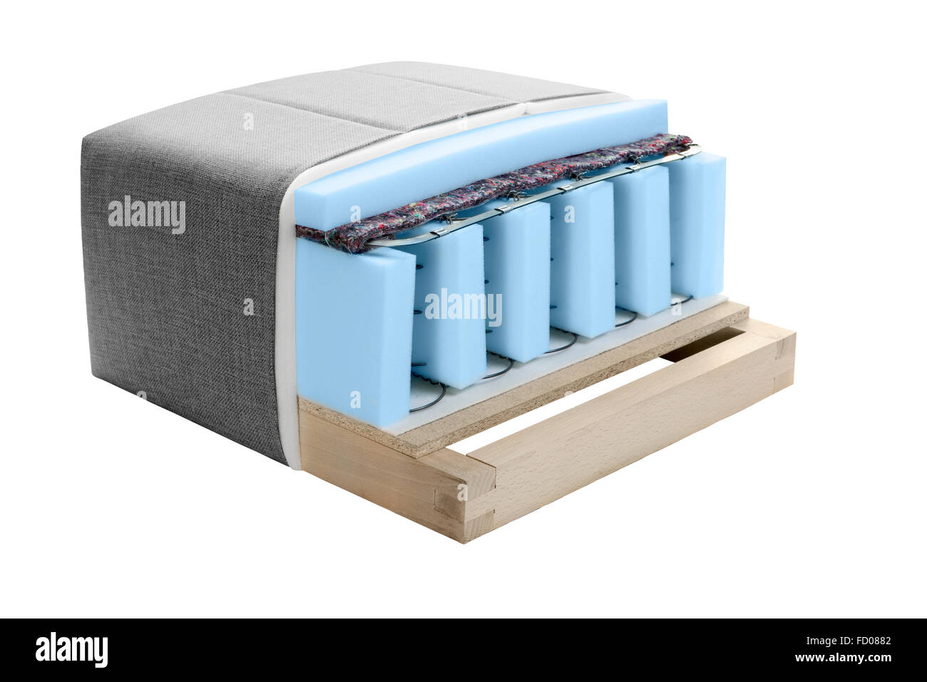 Cross section of sofa, armchair, mattress and upholstery - Open ...