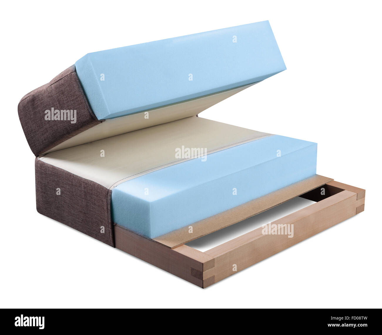 Cross section of sofa, armchair, mattress and upholstery - Open ...