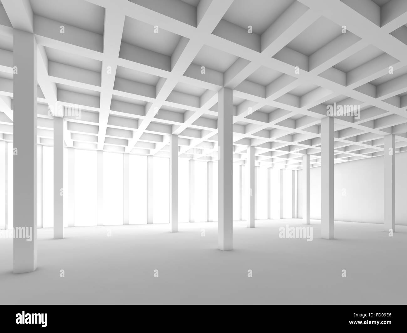 Abstract architecture background with perspective view of white empty ...