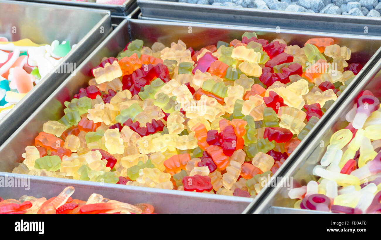 candy colored exposed. Many tasty and delicious colored candies Stock ...