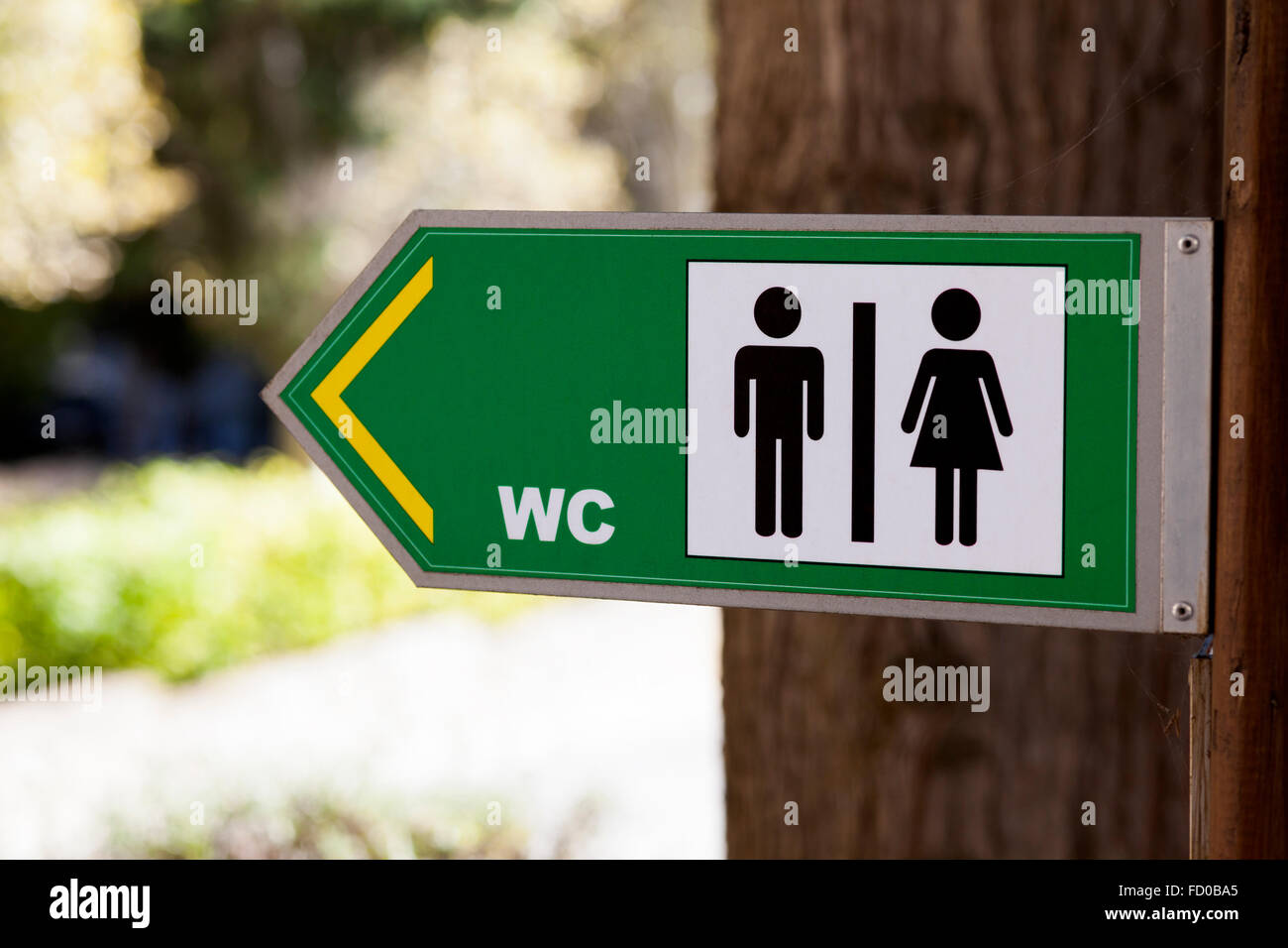 Green wc water closet sign hi-res stock photography and images - Alamy