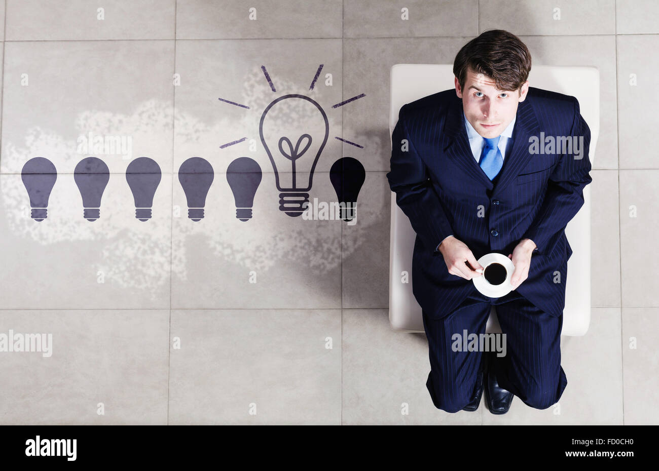 Top view of businessman sitting on chair Stock Photo - Alamy