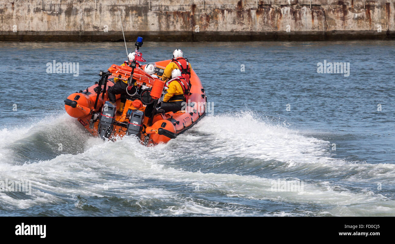 RNLI lifeboat display in Staithes Stock Photo - Alamy