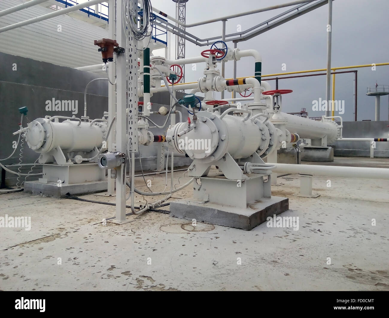 The pump for pumping hot products of oil refining Stock Photo - Alamy