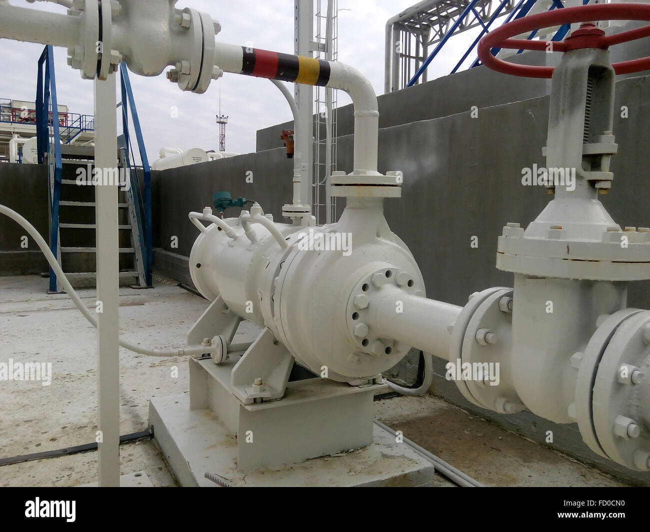 The pump for pumping hot products of oil refining Stock Photo - Alamy