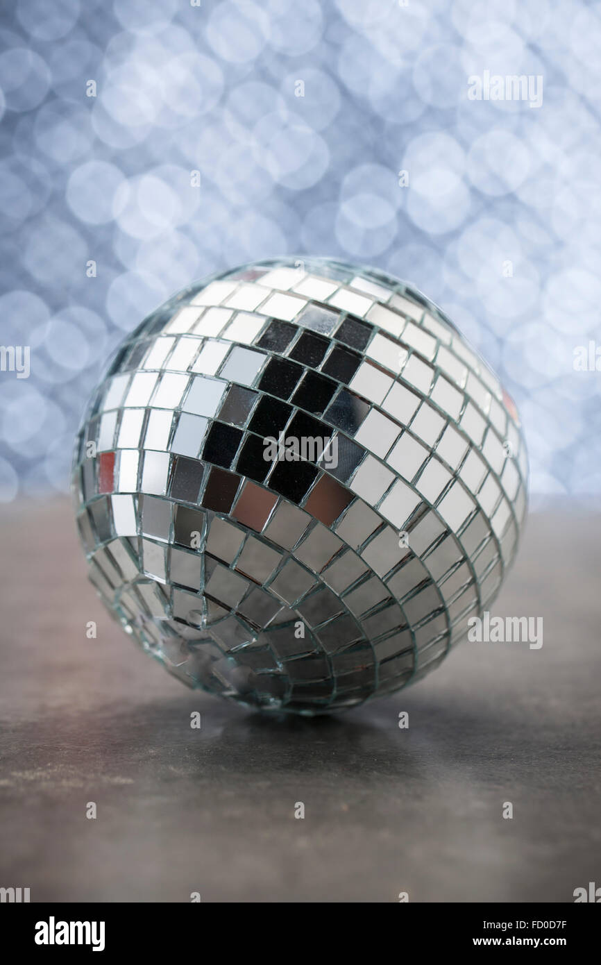 Mirror ball on table Stock Photo - Alamy