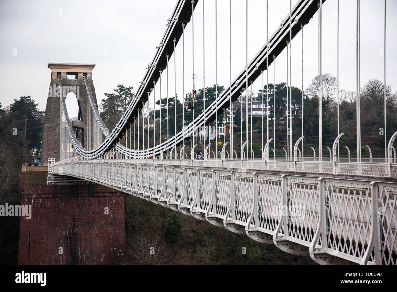 Clifton Suspension Bridge in a grey day in Bristol, England Stock Photo ...