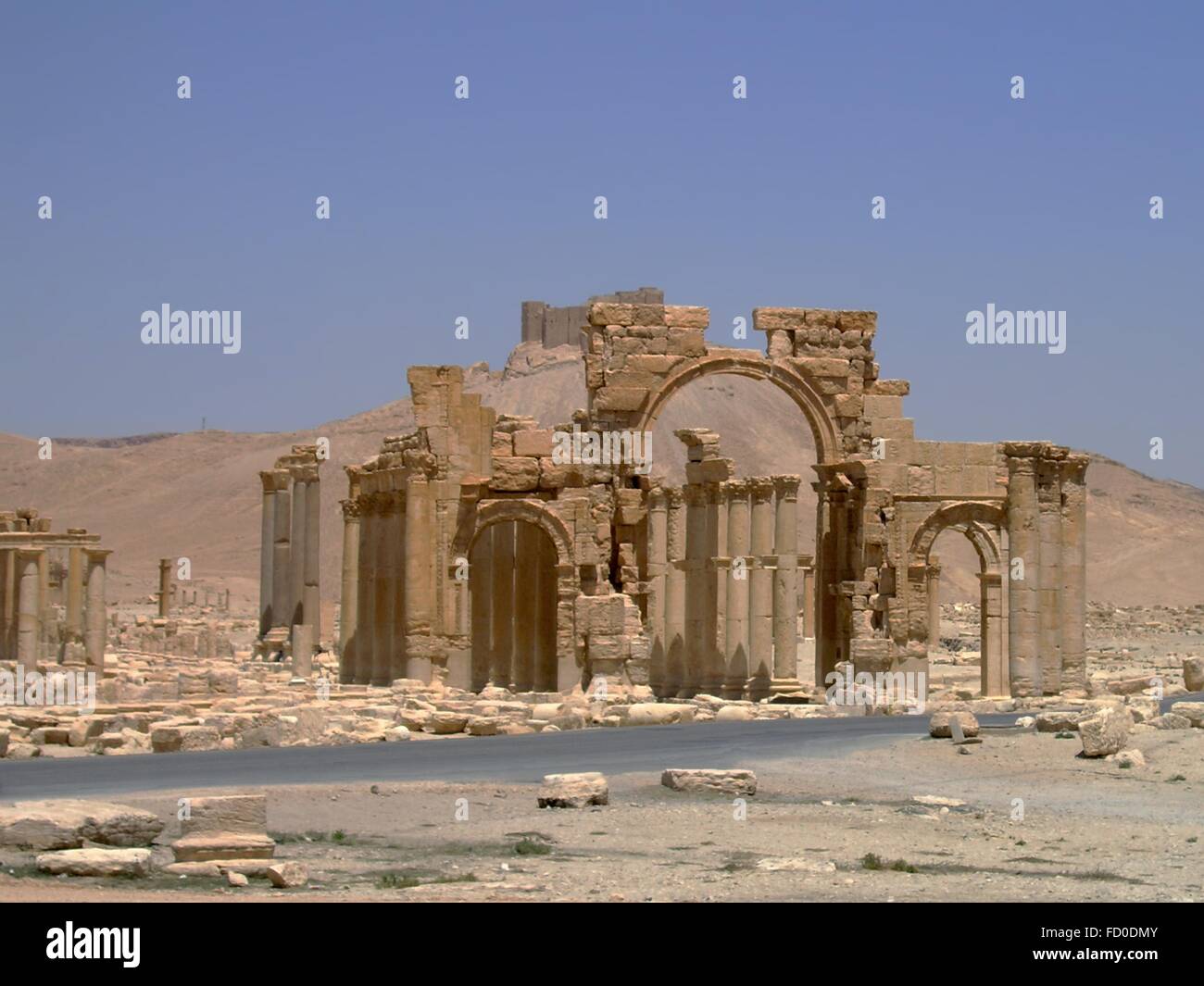 Monumental arch on the Grand Colonnade Roman Empire ruins in the ...