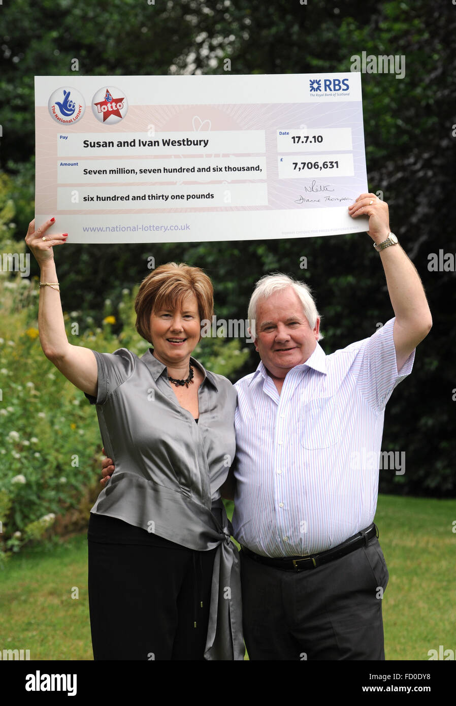 Lottery winners Ivan and Susan Westbury celebrating their £7,706,631 ...