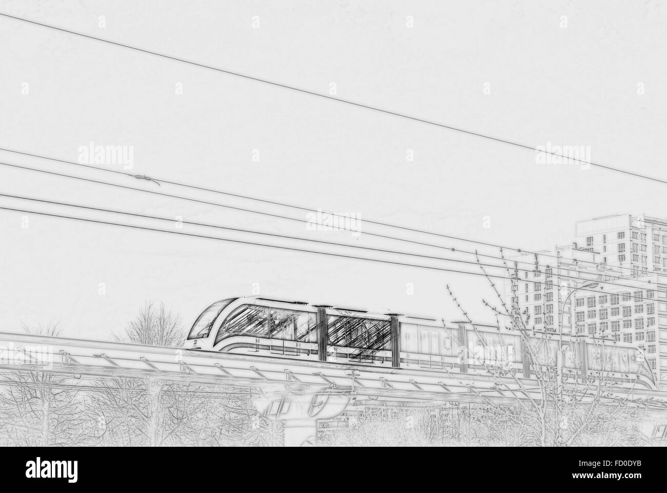 Rapid transport system Black and White Stock Photos & Images - Alamy