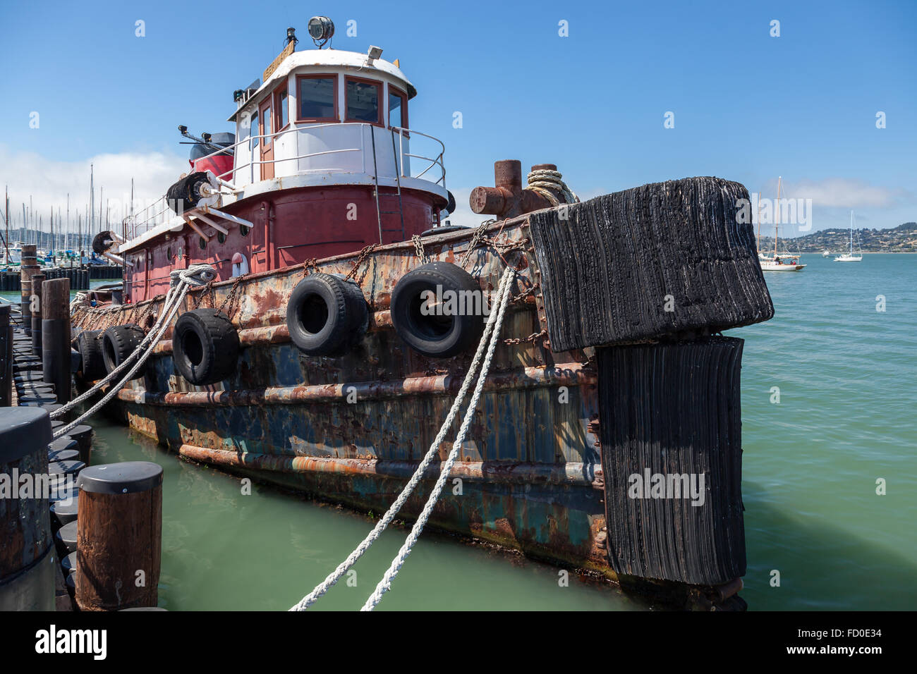 Old tugboat and marina hi-res stock photography and images - Alamy