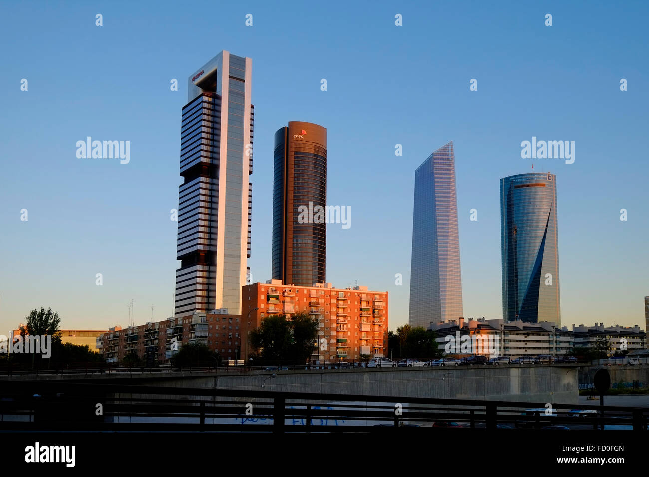 Cuatro Torres Towers Madrid Spain ES Stock Photo - Alamy