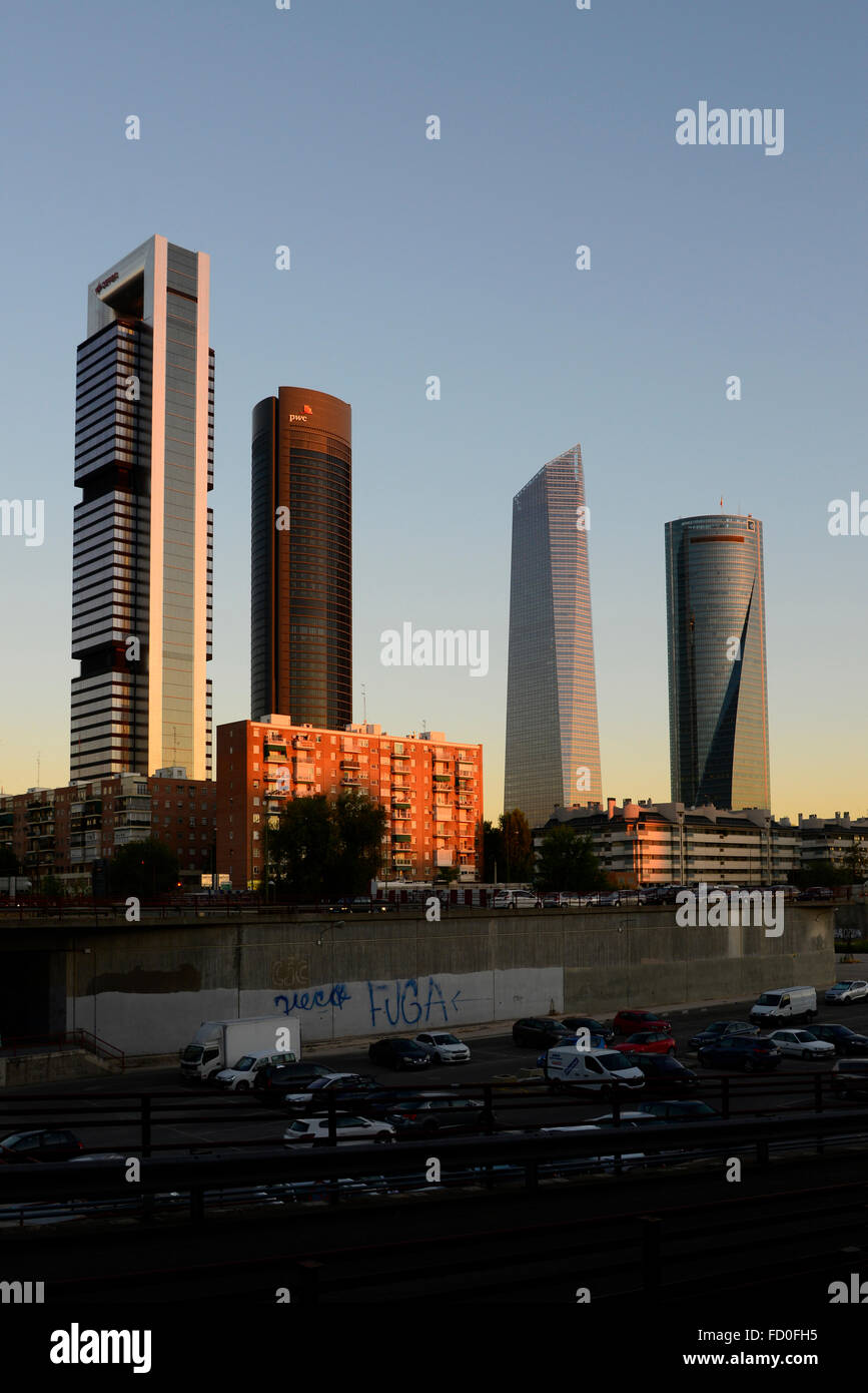 Cuatro Torres Towers Madrid Spain ES Stock Photo - Alamy