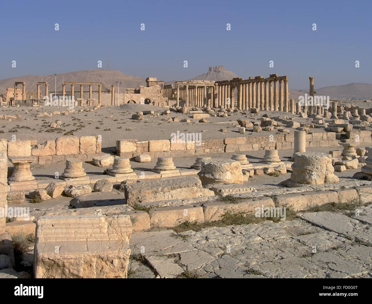View of the Theater from the Temple of Nabu in the Roman Empire ruins ...
