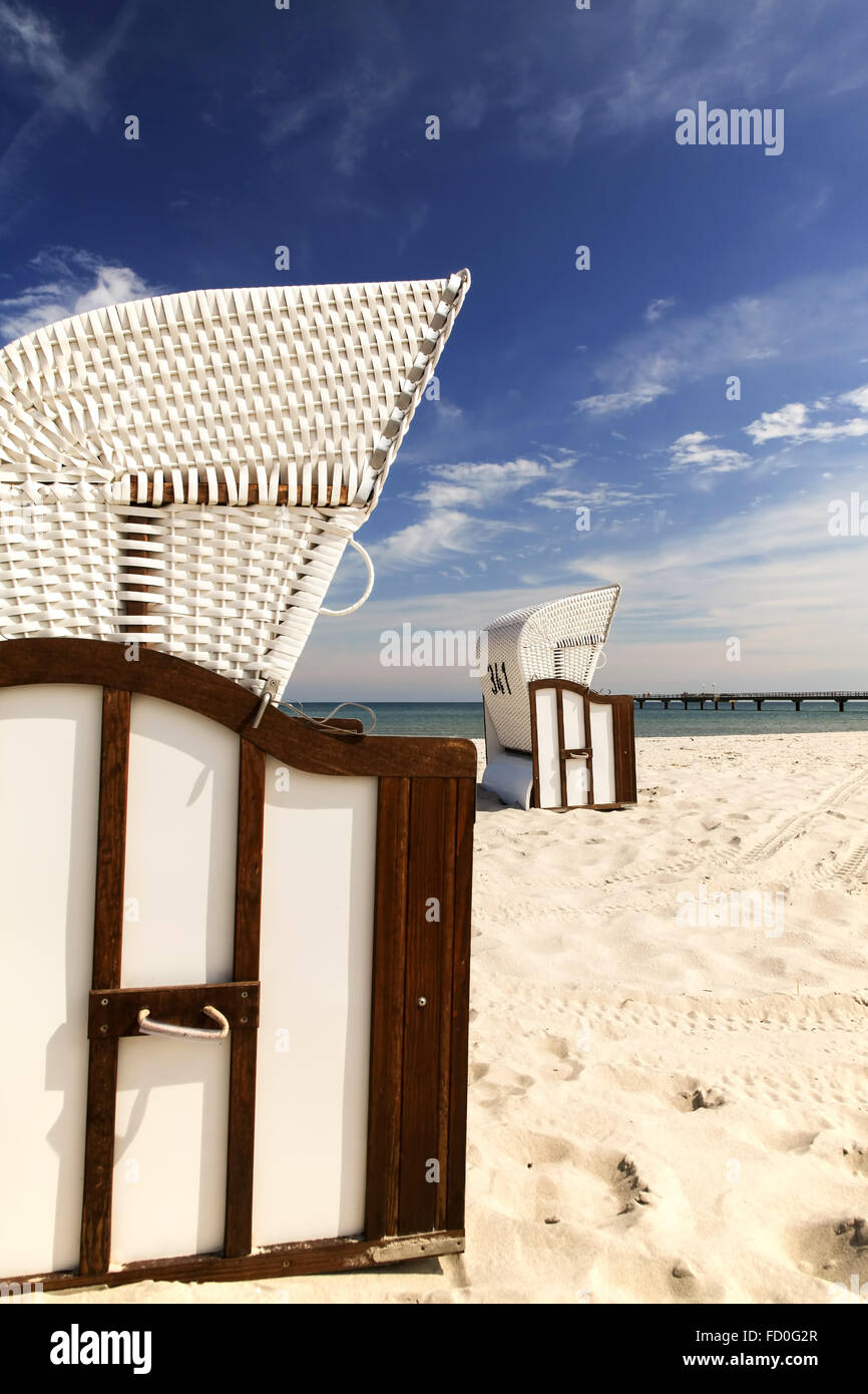 Beach chair in the sand Stock Photo - Alamy