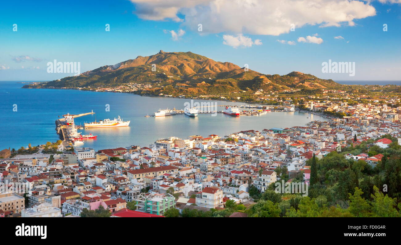 Greece - Zakynthos Island, Ionian Sea, Zakynthos city from Bohali Stock ...