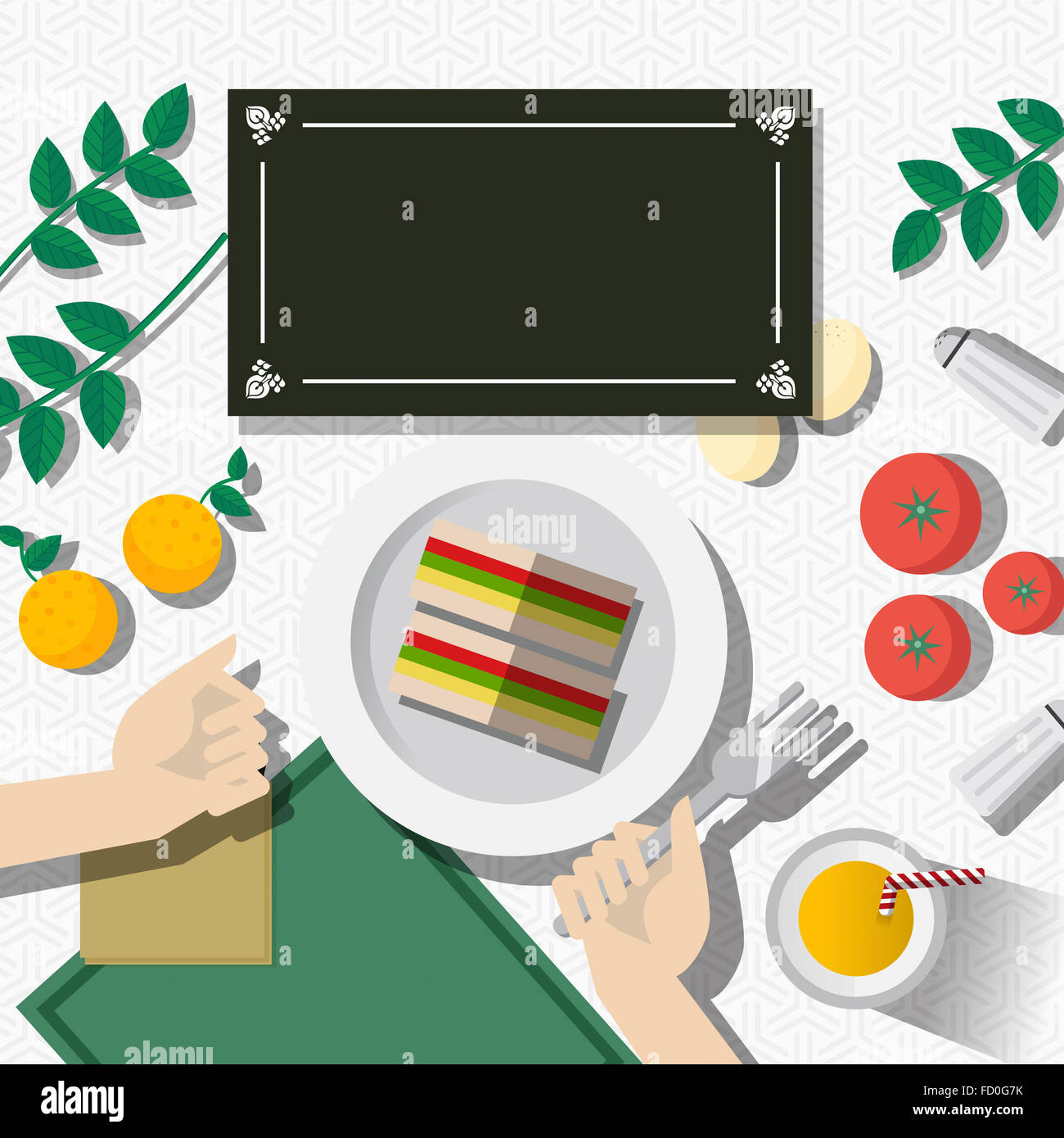 Background of menu, sandwich and juice Stock Photo - Alamy