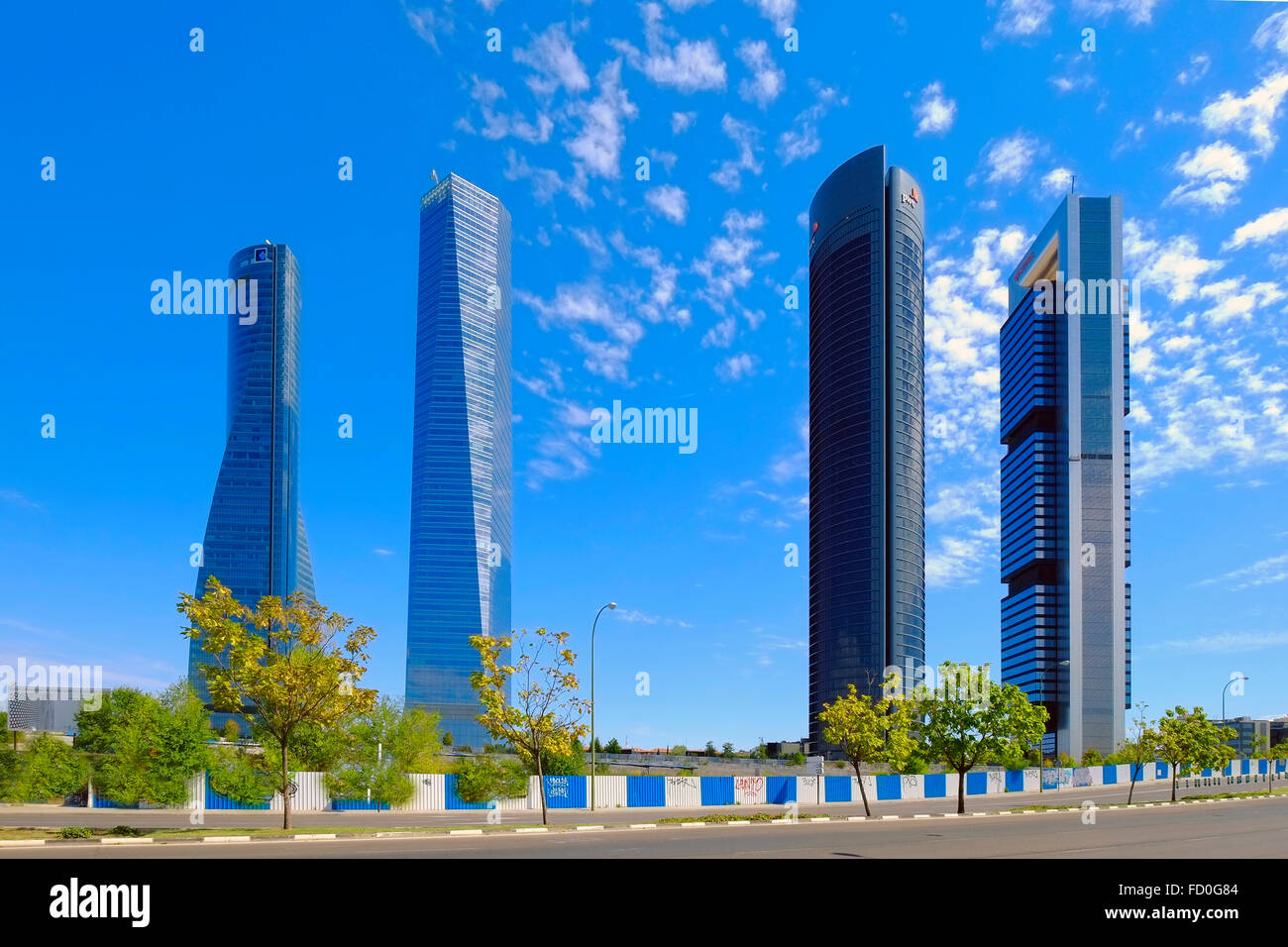 Cuatro Torres Towers Madrid Spain ES Stock Photo - Alamy