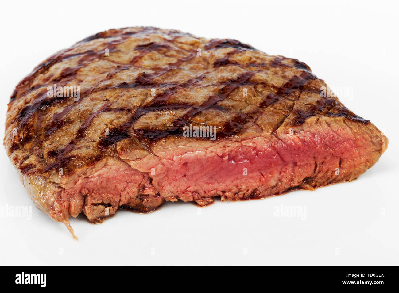 Steak Beef with blood on a white background, selective focus Stock ...
