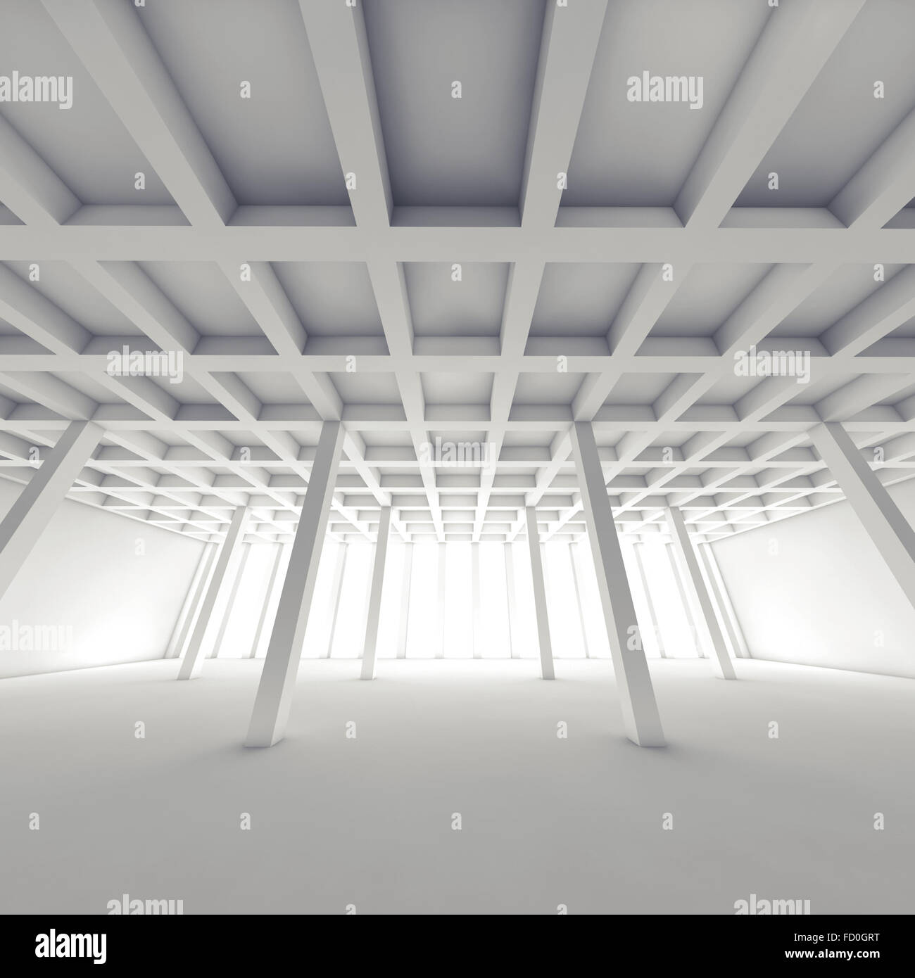 Abstract architecture background with perspective view of empty white ...