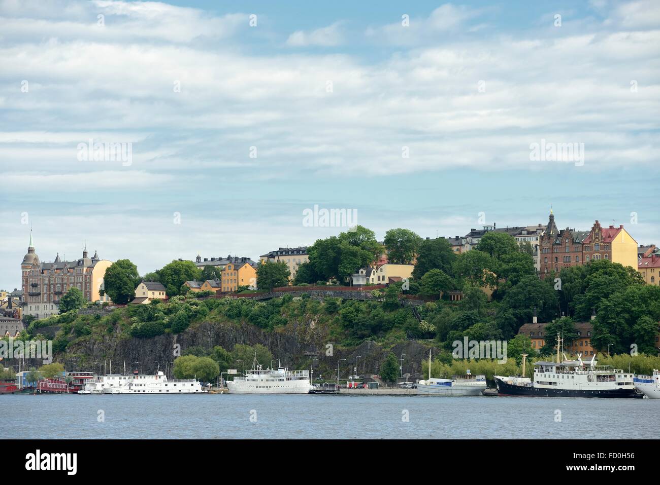Stockholm embankment with boats Stock Photo - Alamy