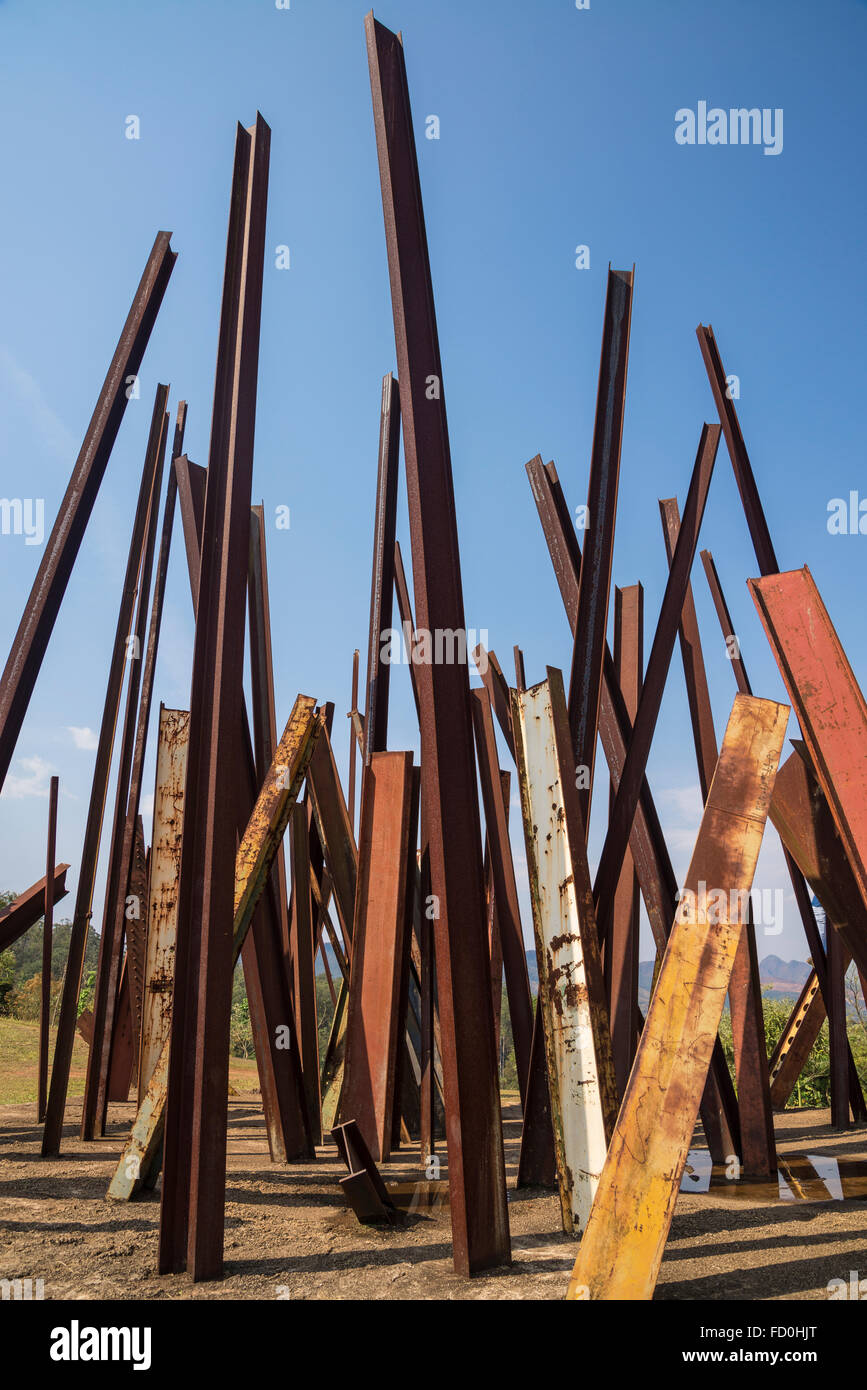 Chris Burden’s 'Beam Drop' sculpture, Inhotim botanical Garden and ...
