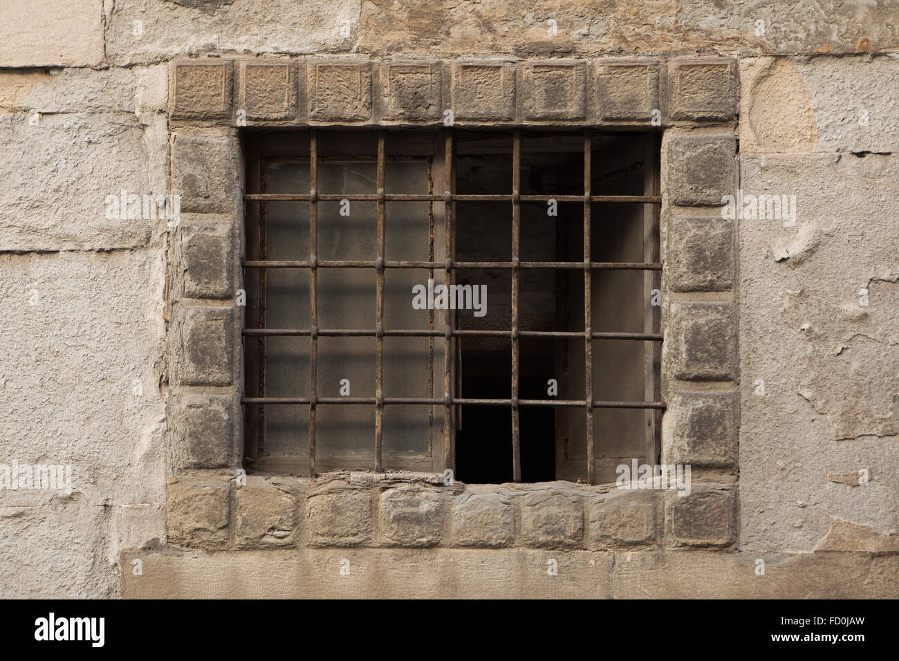Renaissance barred window in Bergamo, Lombardy, Italy Stock Photo - Alamy