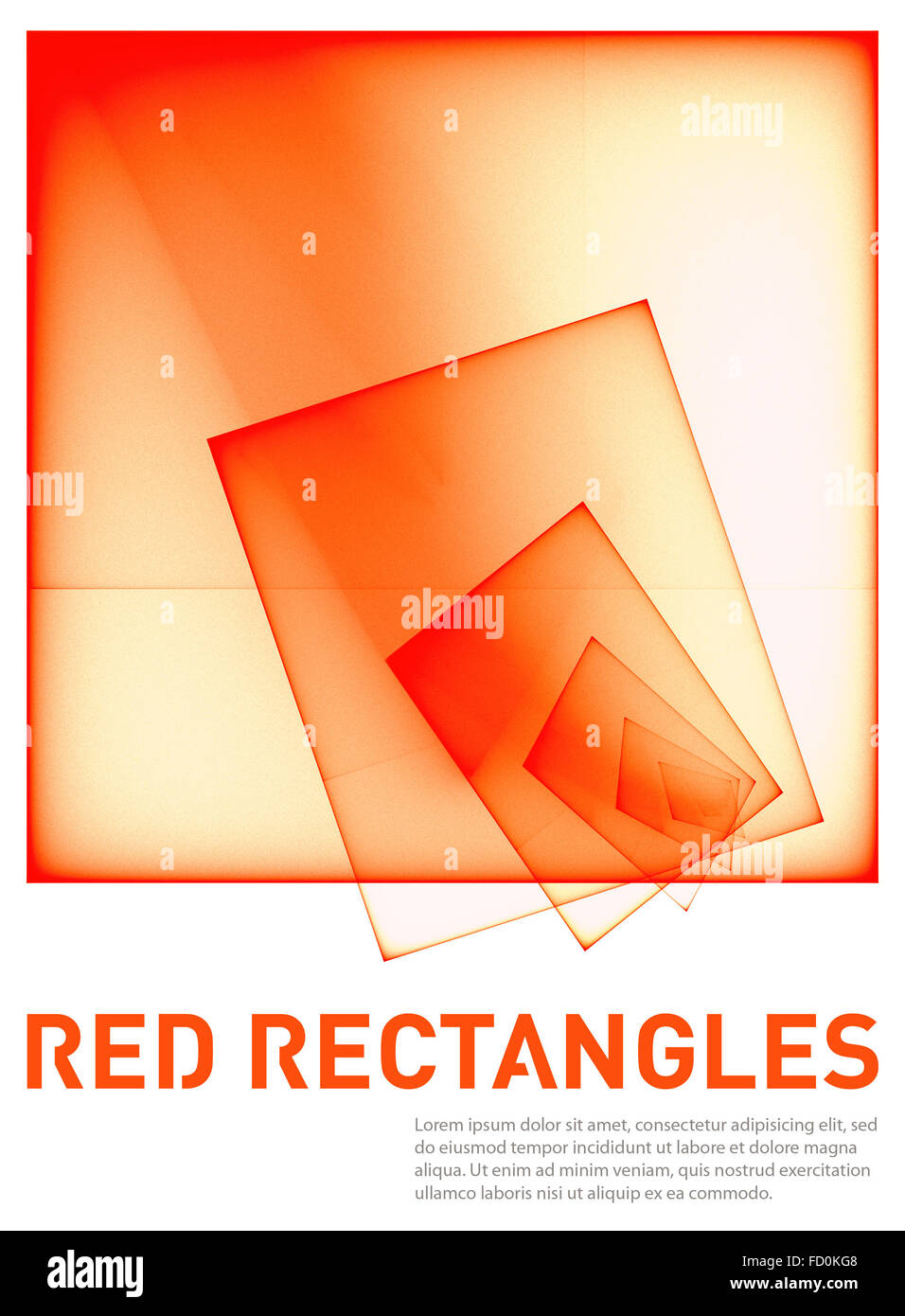 Translucent squares. Abstract layout with red transparent fractal ...