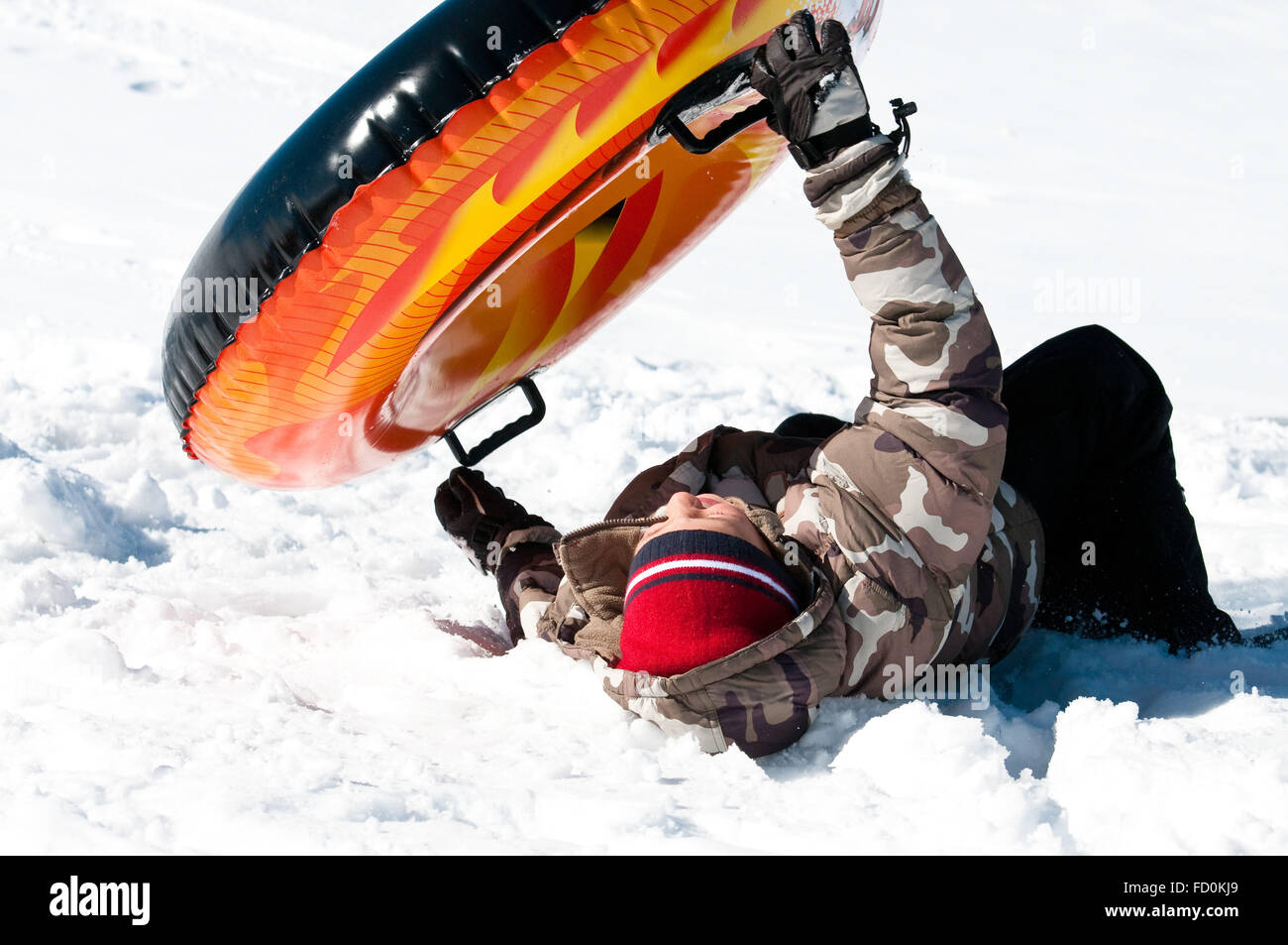 Falling off sled hi-res stock photography and images - Alamy