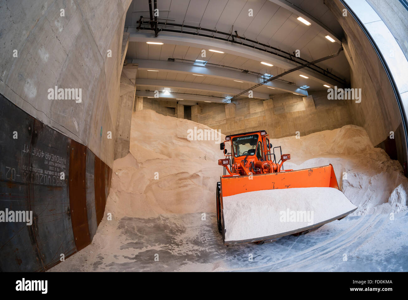 Piles of salt and equipment await this weekends winter snowstorm at the ...