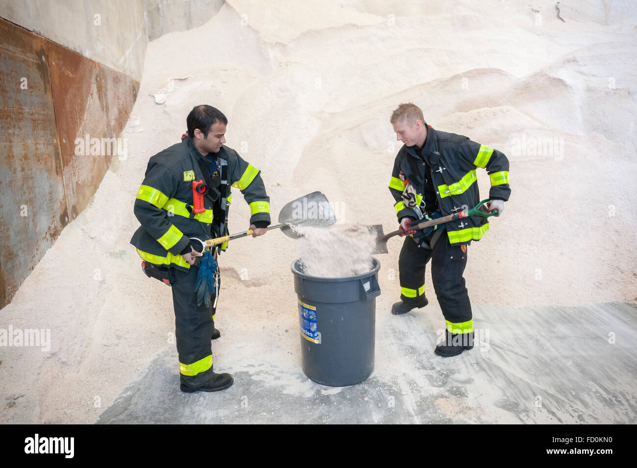 Firefighters stop by to pick up a supply of salt in advance of this ...