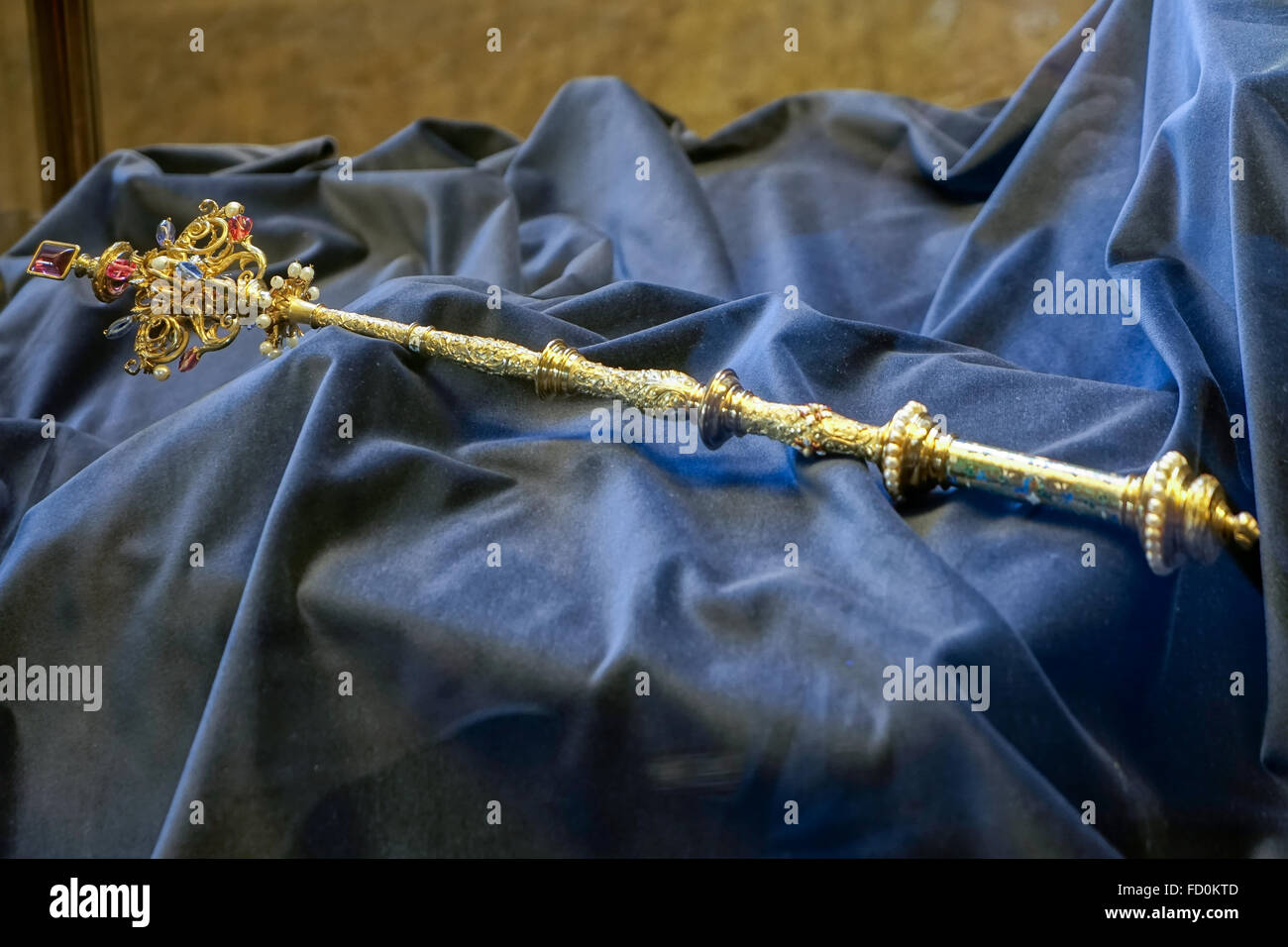 Czech crown jewels in Vladislav Hall in Prague Stock Photo - Alamy