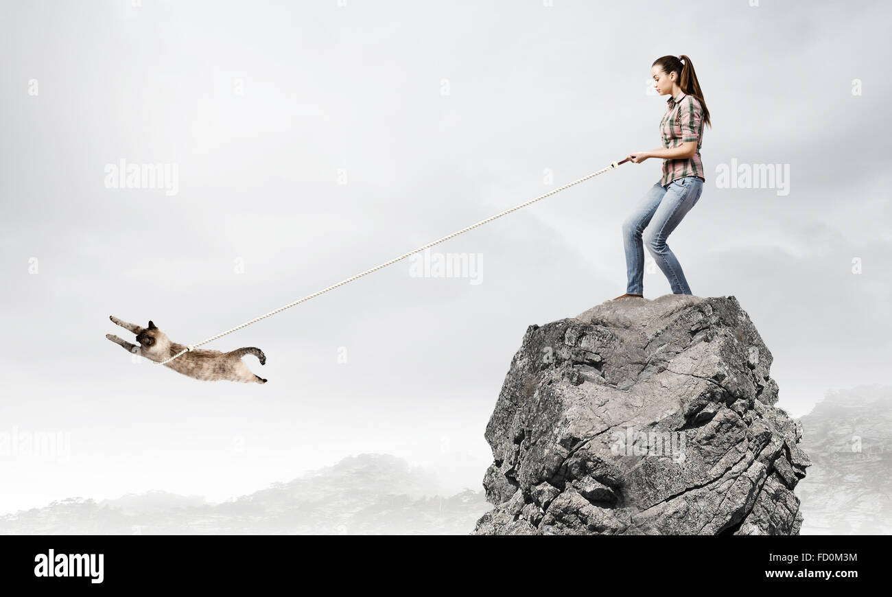 Walking cat lead hi-res stock photography and images - Alamy